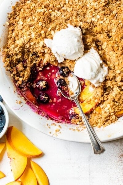 Peach Blueberry Crisp - Skinnytaste