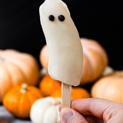 Frozen Chocolate Banana Ghost Pops - Skinnytaste