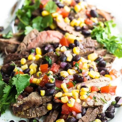 Grilled Flank Steak with Black Bean and Corn Salsa - Skinnytaste