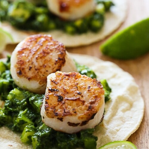 Green Scallop Tacos - Skinnytaste