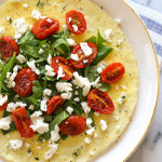 Open-Faced Omelet with Feta, Roasted Tomatoes and Spinach - Skinnytaste