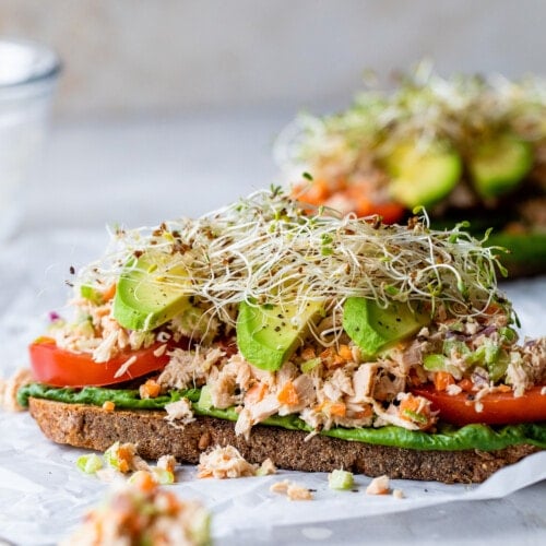Open Faced Tuna Sandwich with Avocado - Eating Healthy Blog