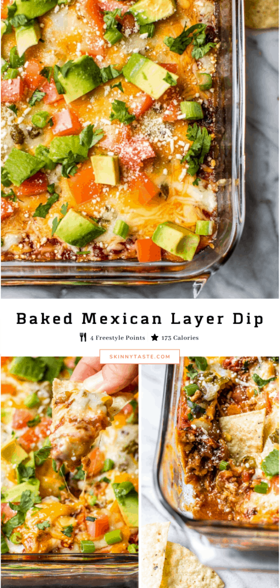 Cheesy Baked Mexican Layer Dip - Skinnytaste