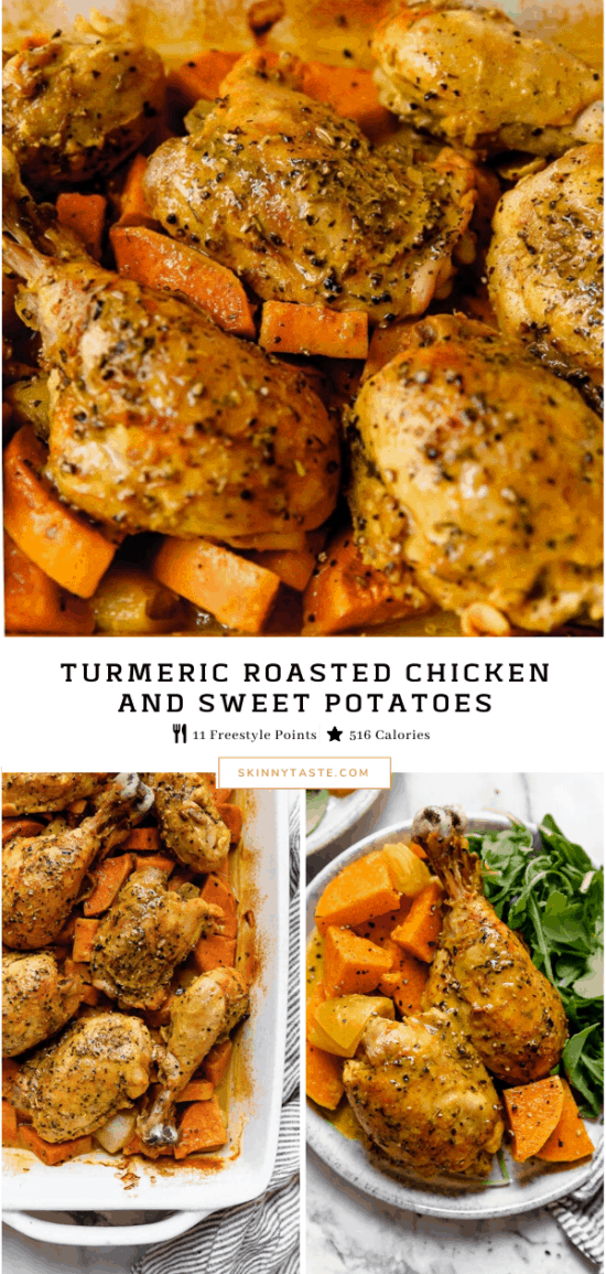 Turmeric Roasted Chicken and Sweet Potatoes - Skinnytaste