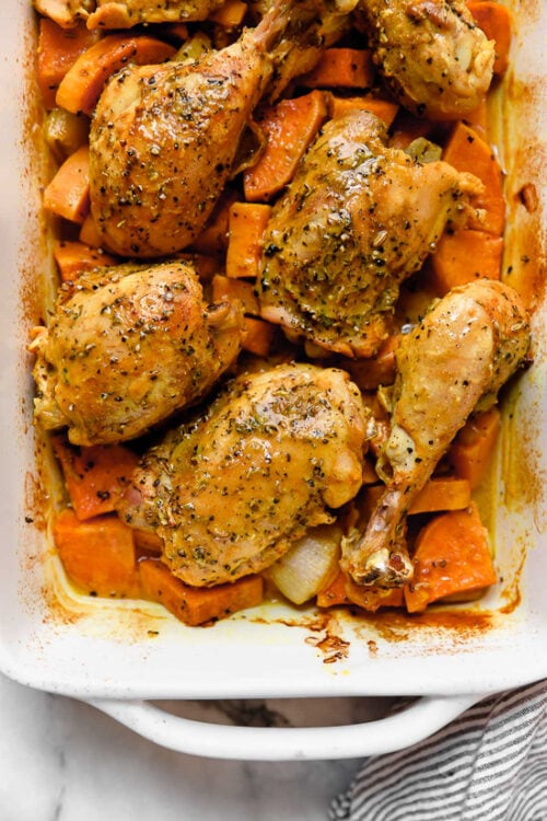 Turmeric Roasted Chicken and Sweet Potatoes - Skinnytaste