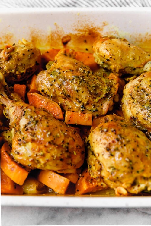 Turmeric Roasted Chicken and Sweet Potatoes - Skinnytaste