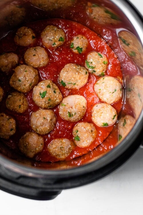 Instant Pot Spaghetti and Turkey Meatballs | Skinnytaste