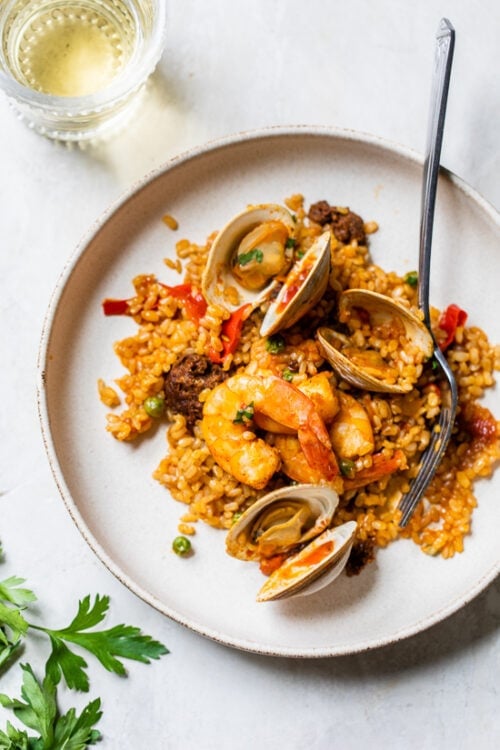 Weeknight Clam and Shrimp Seafood Paella – Nature's Gateway