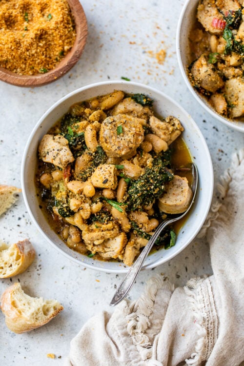 Chicken Cassoulet with Sausage and Swiss Chard - Skinnytaste