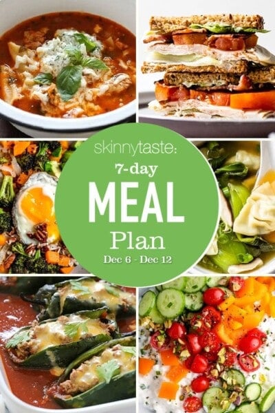 7 Day Healthy Meal Plan (Dec 6-12) - Skinnytaste