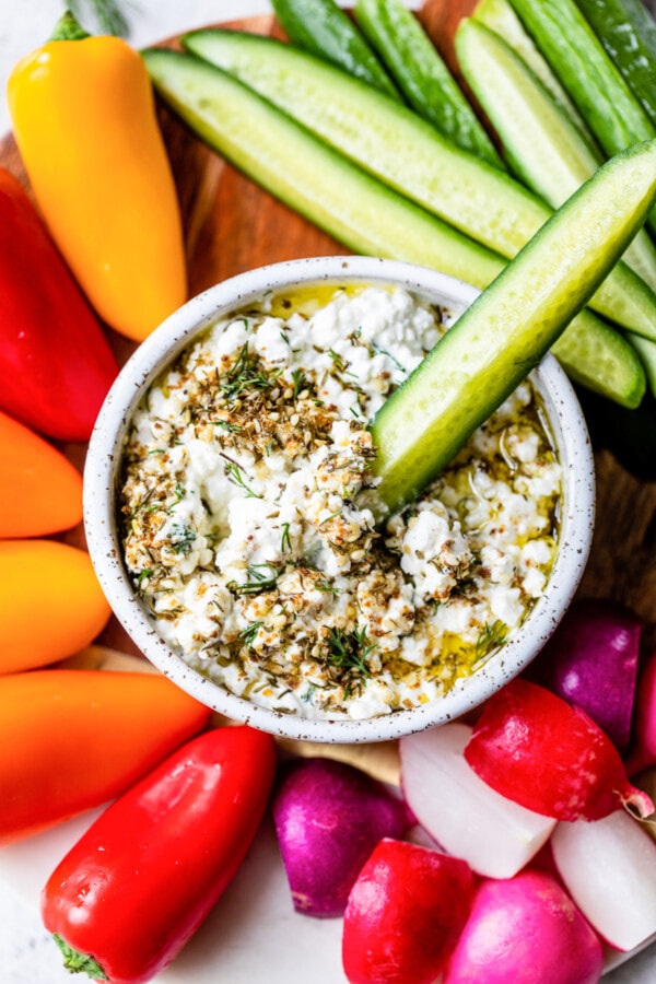 High-Protein Cottage Cheese Veggie Dip with Za’atar - Skinnytaste