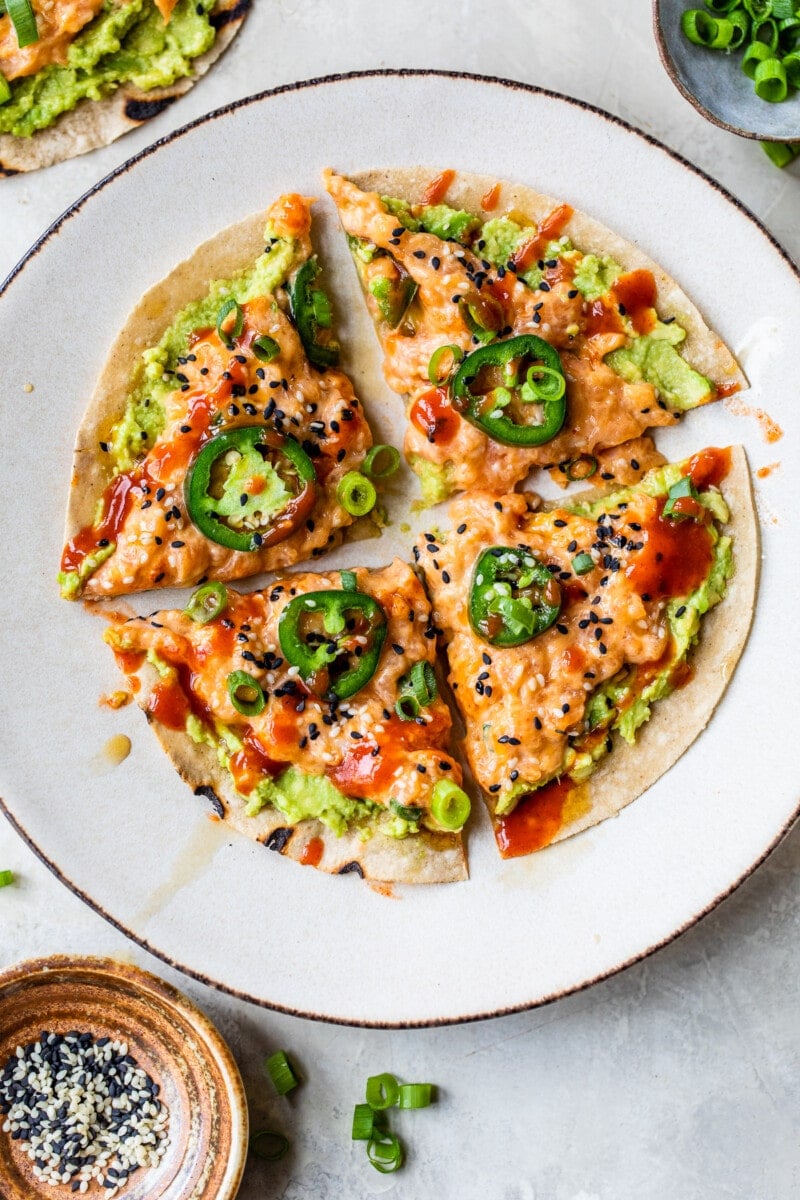 Spicy Salmon Sushi Pizza - Skinnytaste