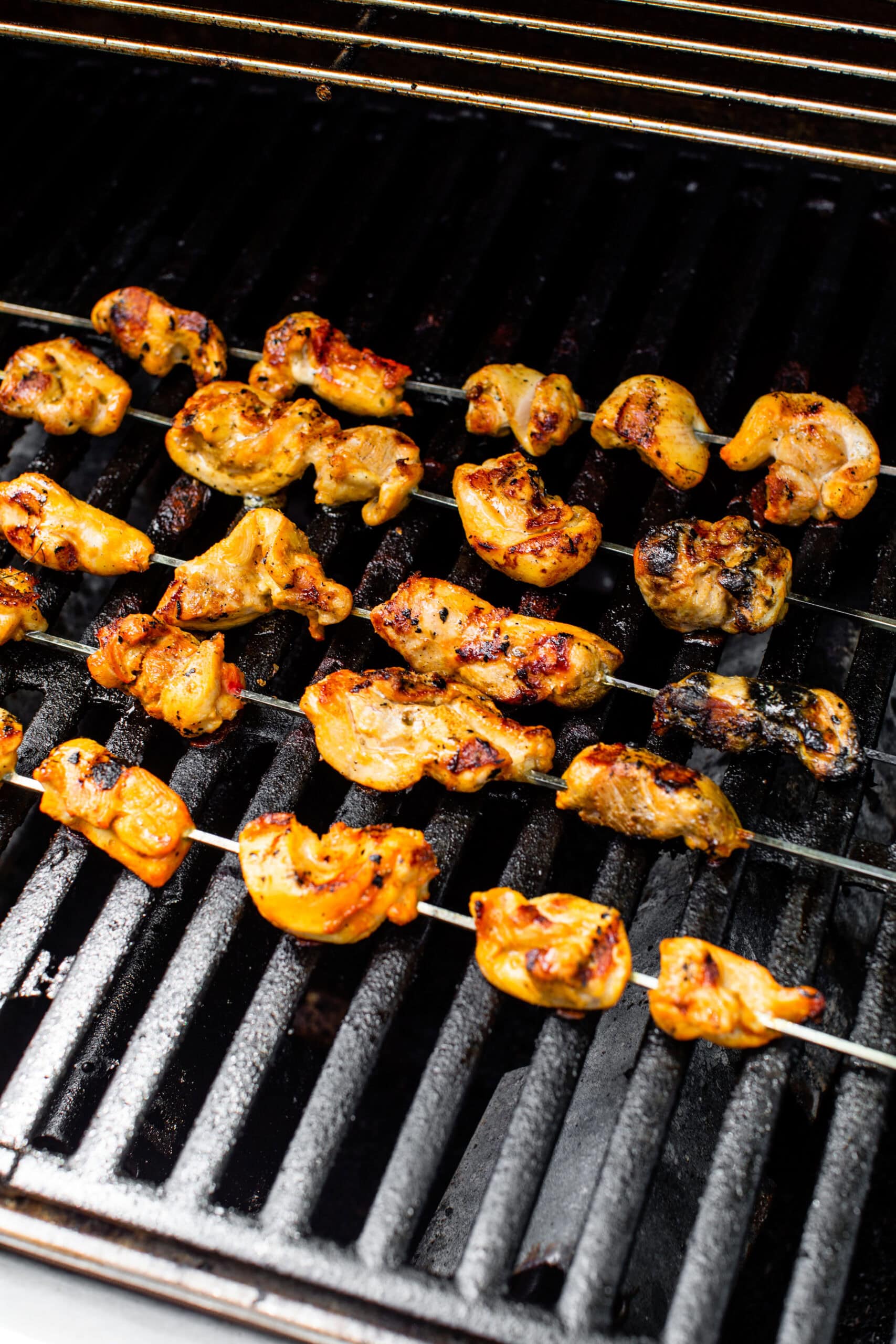 Peruvian Grilled Chicken Skewers with Avocado Aji Verde Sauce