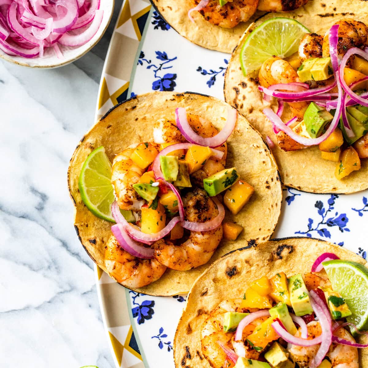 Grilled Shrimp Tacos with Peach Salsa - Skinnytaste