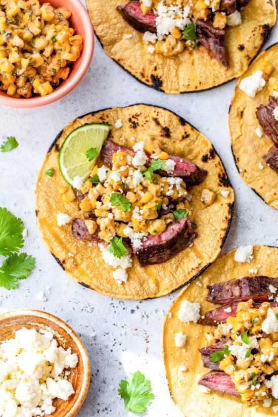 Grilled Skirt Steak and Elote Tacos - Skinnytaste