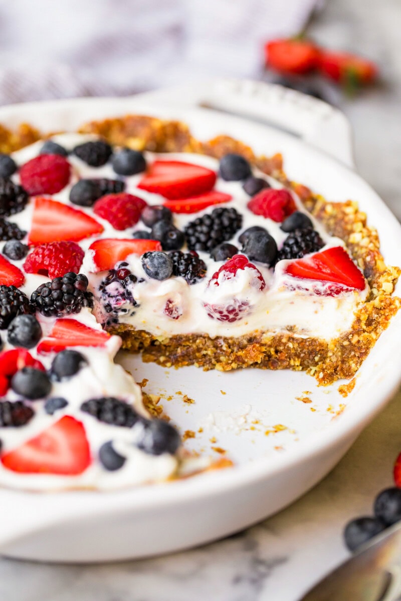 No-Bake Yogurt Pie with Date-Nut Crust - Skinnytaste