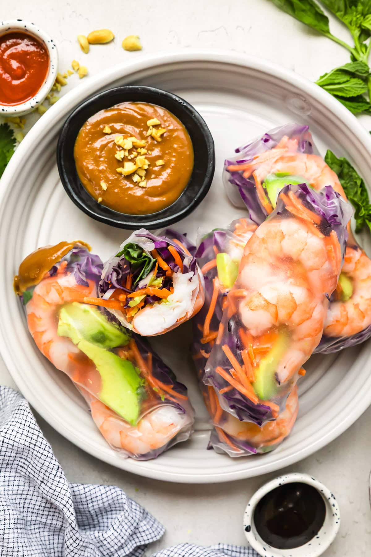 Summer Rolls with Shrimp and Peanut Hoisin Sauce – Skills recipes