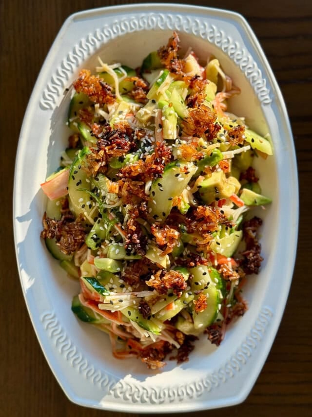 California Roll Cucumber Salad with Crispy Rice - Skinnytaste