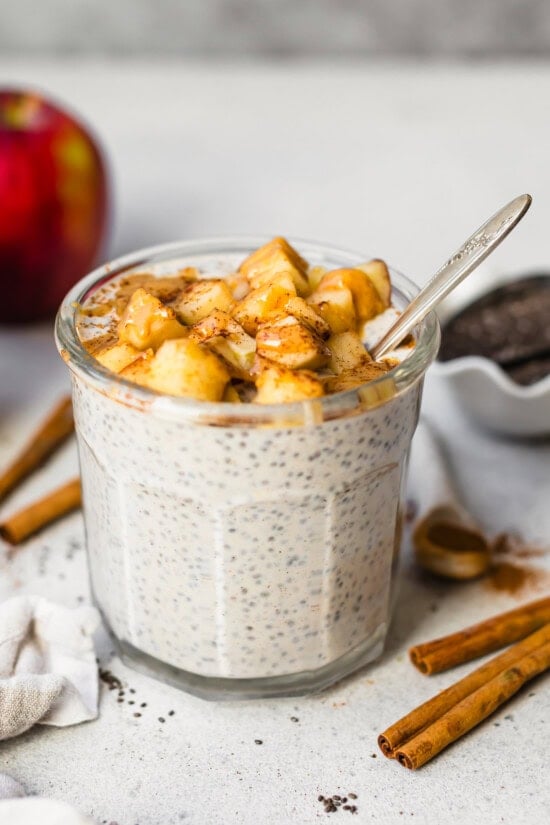 Apple Chia Pudding with Peanut Butter (High Protein, High Fiber ...