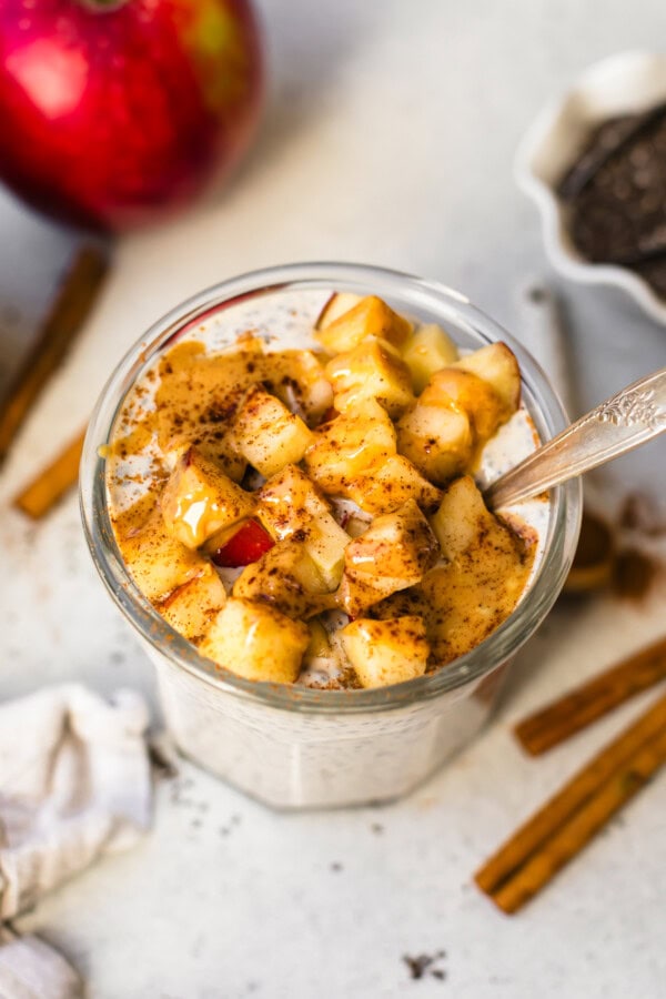 Apple Chia Pudding with Peanut Butter (High Protein, High Fiber ...