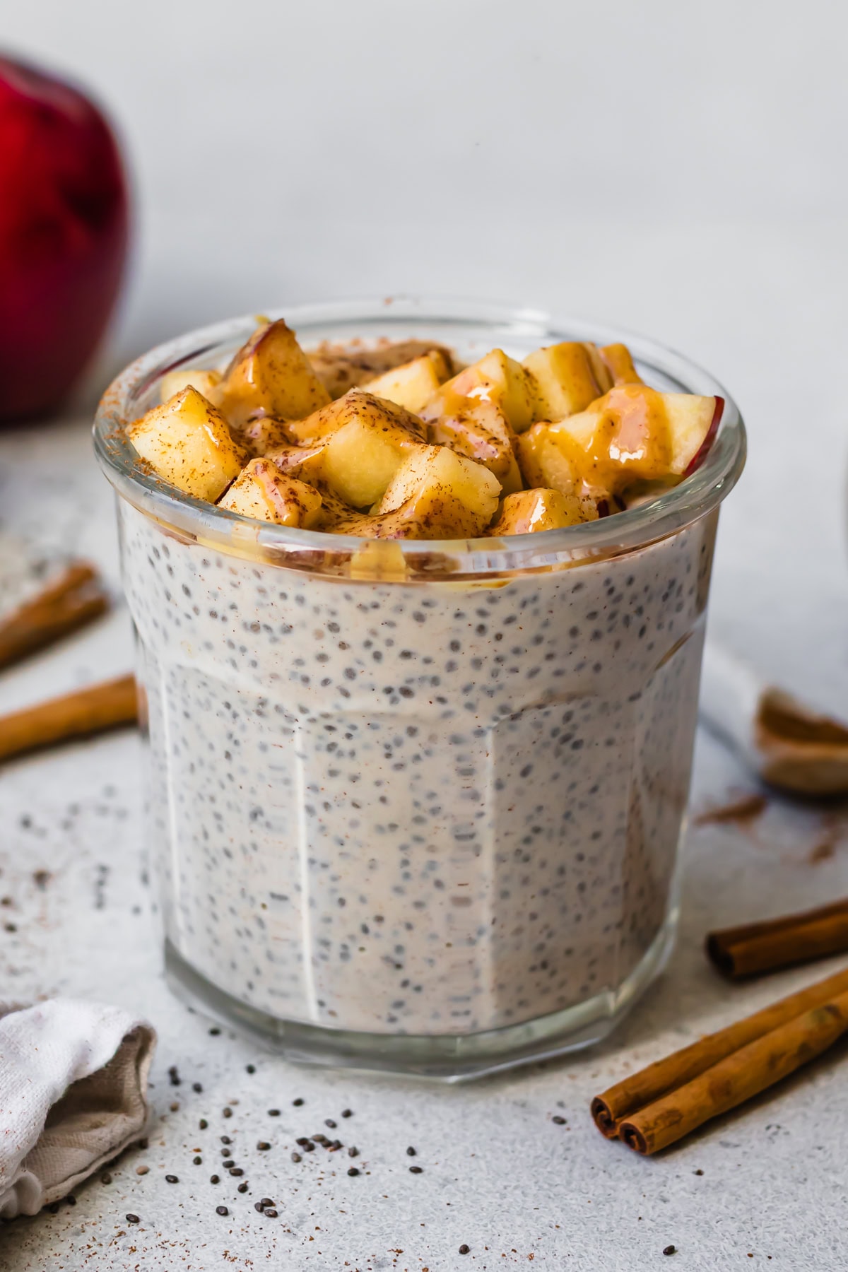 Apple Chia Pudding with Peanut Butter (High Protein, High Fiber ...