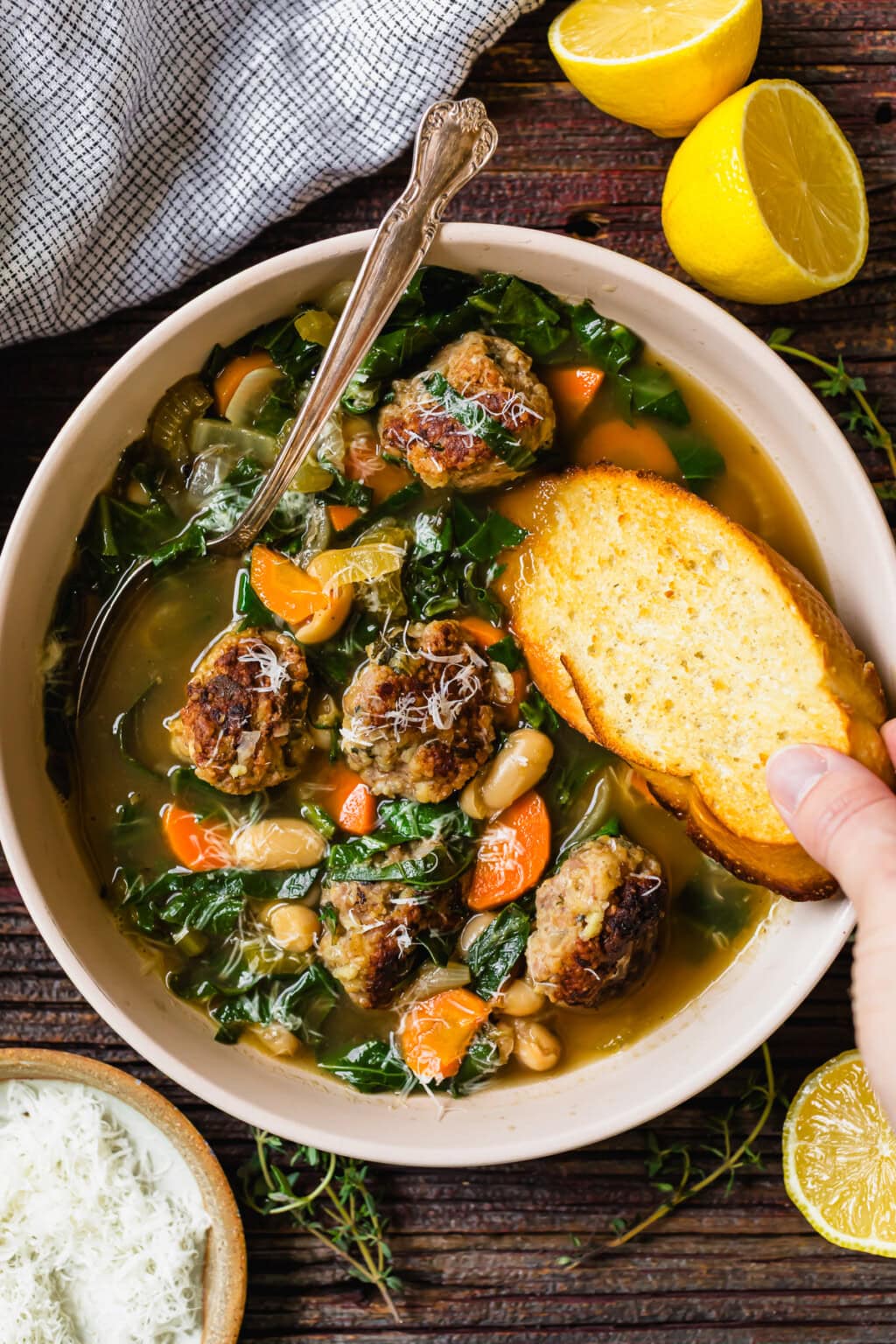 Tuscan White Bean Soup with Meatballs (High-Protein, High-Fiber ...