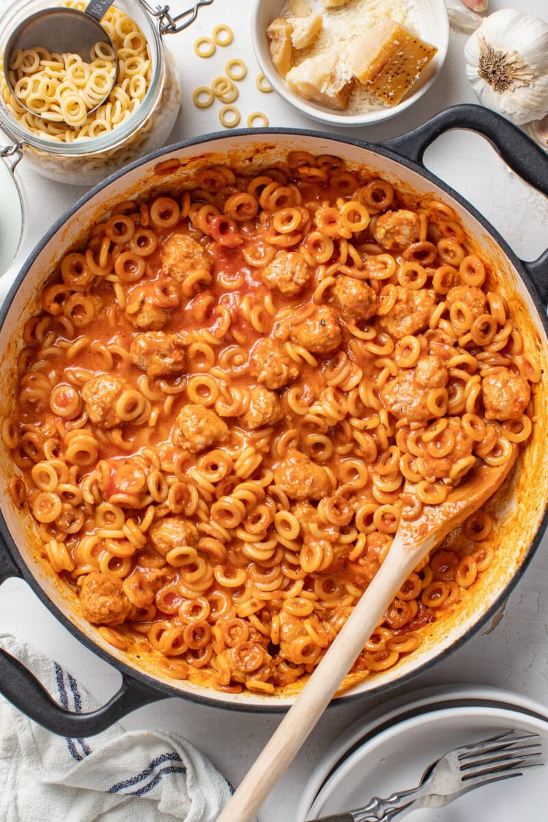 Spaghetti Os and Meatballs (One-Pan Homemade Recipe) - Skinnytaste