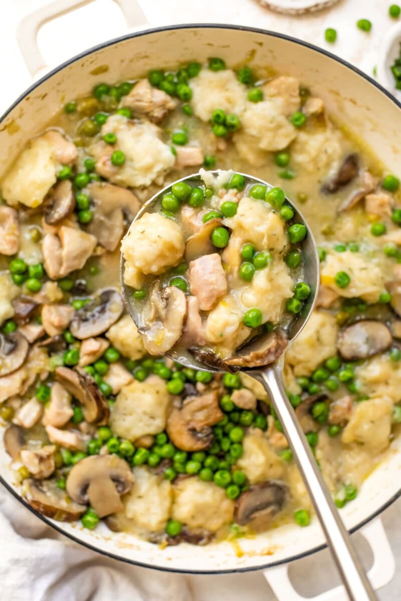 Chicken and Dumplings with Leeks, Mushrooms and Peas - Skinnytaste